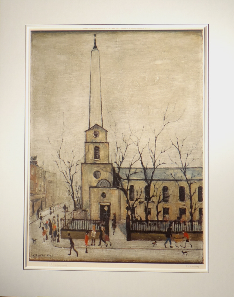 Lowry,st. lukes, london, print, signed print